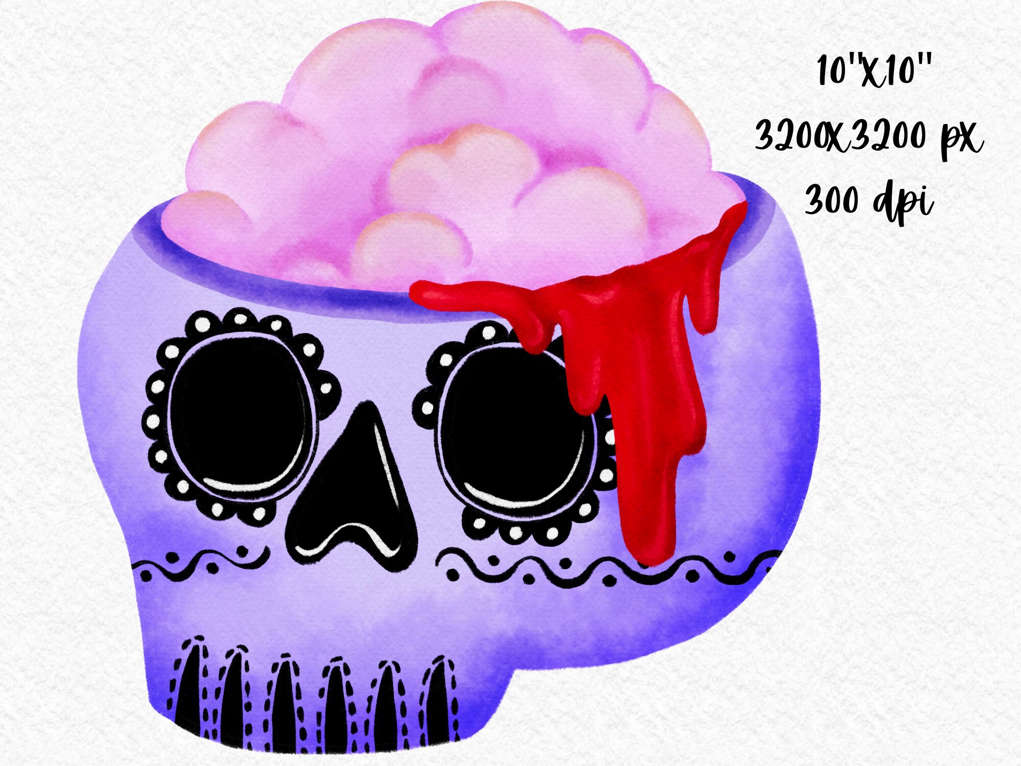 Pastel Goth Halloween Watercolor Clipart PNG Files Gothic Spooky Trick ...