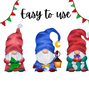 Christmas Gnomes and Elements Watercolor Digital Hand Draw Clipart 21 ...
