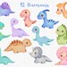 Pastel Dinosaurs Watercolor Clipart PNG Jurassic Elements Baby Dino ...