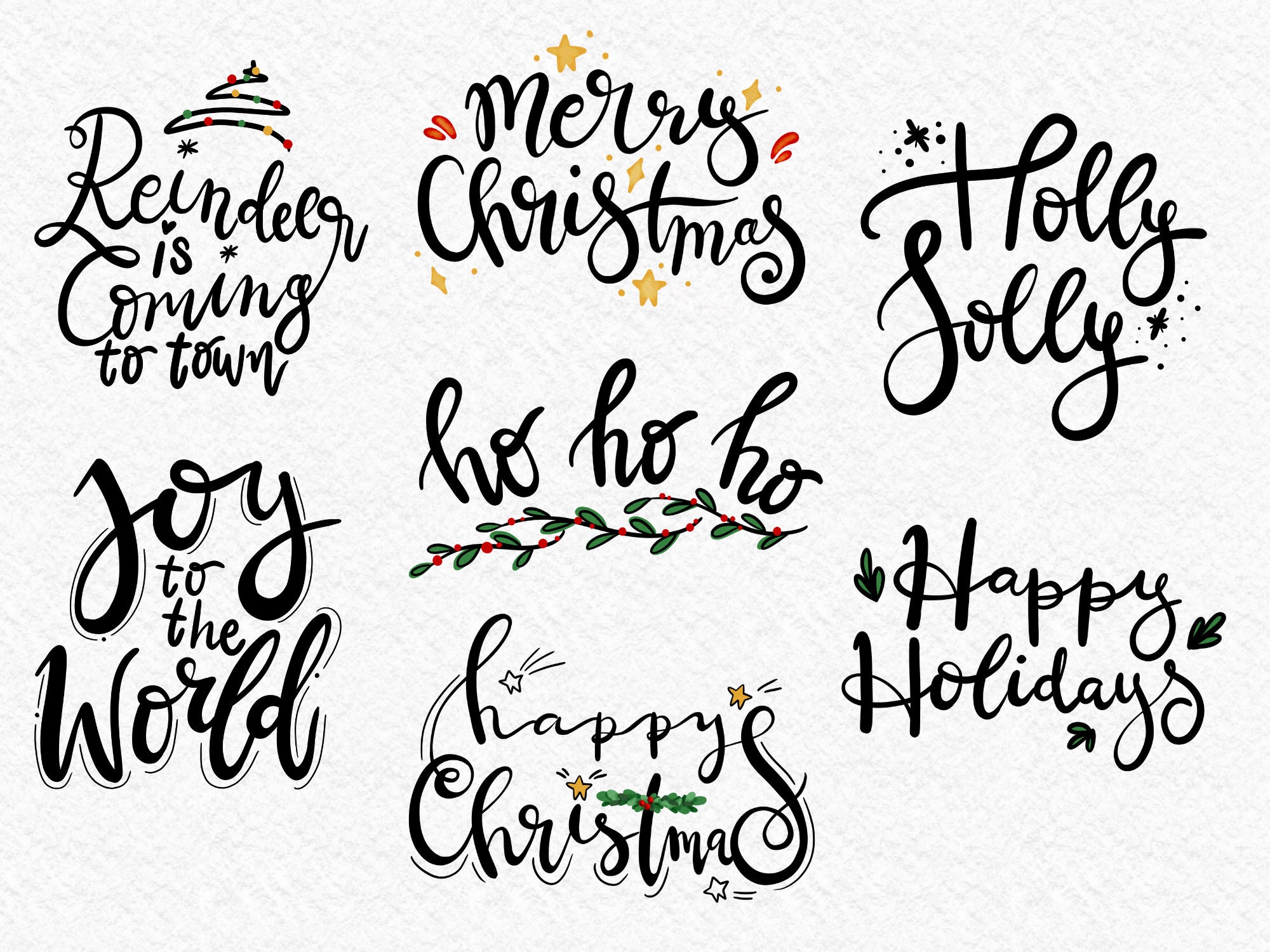 Christmas Clipart Collection Digital Watercolor, Santa , Snowman , Tree ...