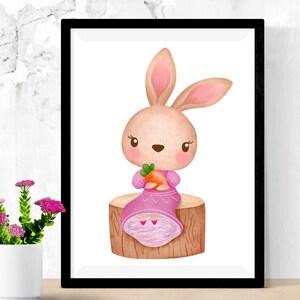 Bunny Village Watercolor Clipart: Easter Rabbit PNG (digital Download ...