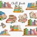 Chill Book Watercolor Clipart PNG Book Lover Sticker Print Cute Vintage ...