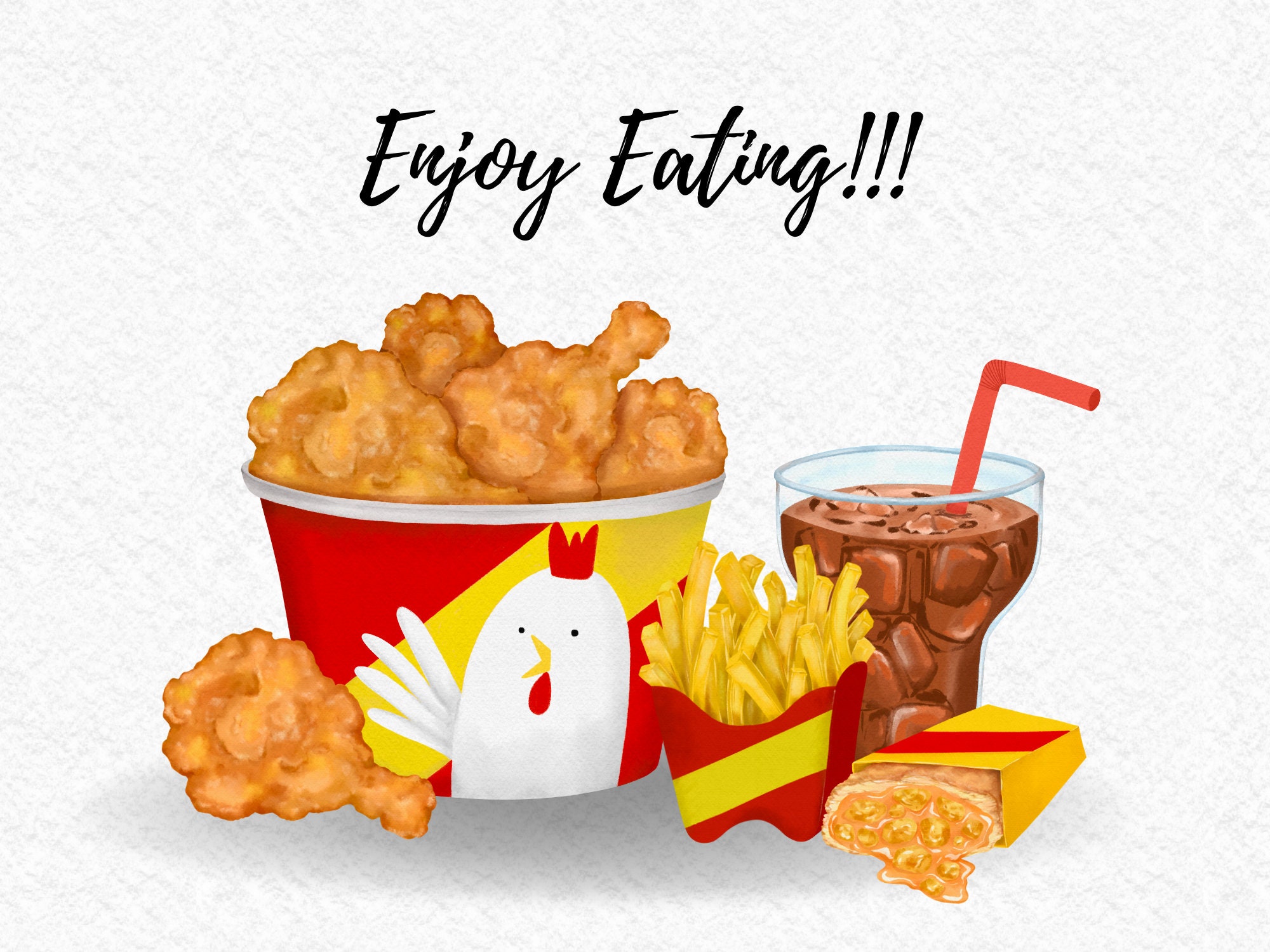 Fast Food Watercolor Digital Clipart PNG Download Junk Food Pizza Cheat ...