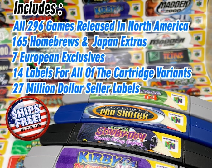 N64 Cartridge Labels - Etsy