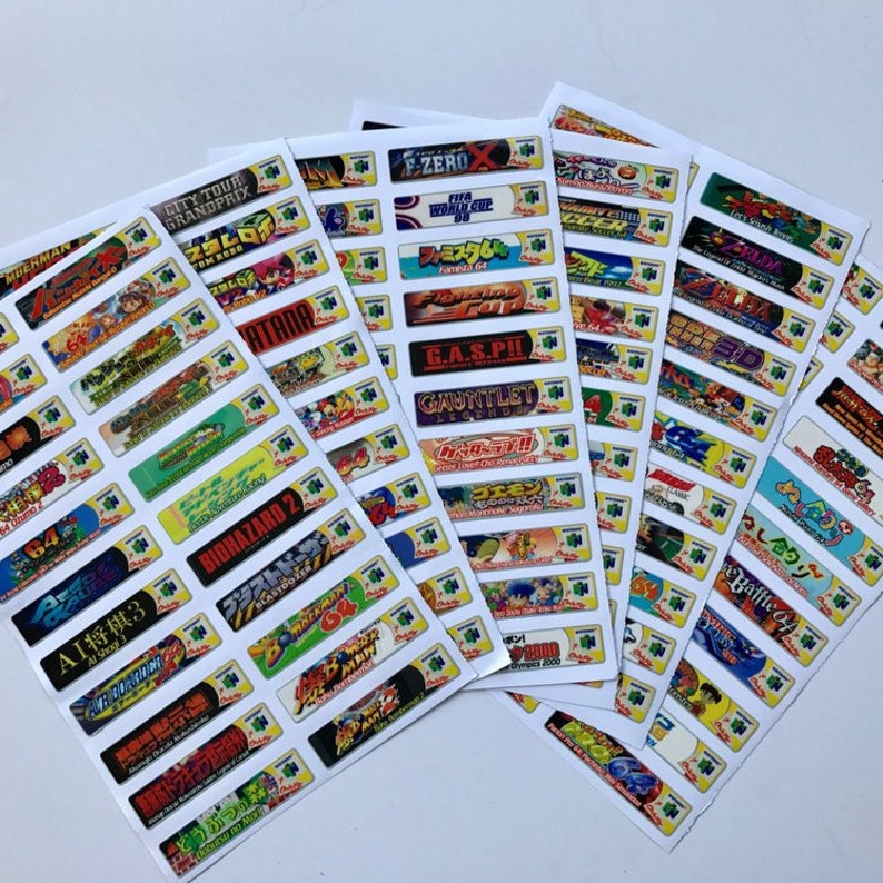 Japan Nintendo 64 N64 Sticker End Labels for All 196 Custom - Etsy