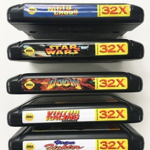 Sega Genesis 32x Sticker Labels (for All 34 Custom Cartridge Game ...