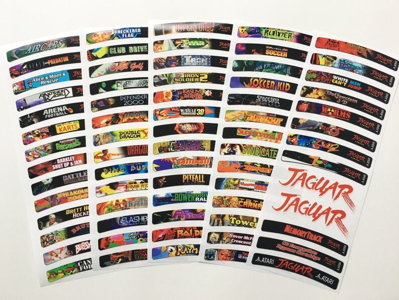 Atari Jaguar Sticker End Labels Set (for All 185 Custom Cartridge Game ...