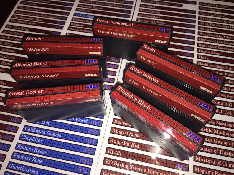 Sega Master System 338 End Labels for NA (includes Europe and Brazil ...