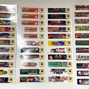 Japan Nintendo 64 N64 Sticker End Labels (for All 196 Custom Japan Game ...