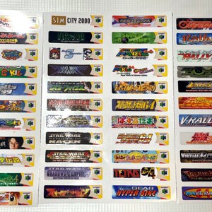 Japan Nintendo 64 N64 Sticker End Labels (for All 196 Custom Japan Game ...