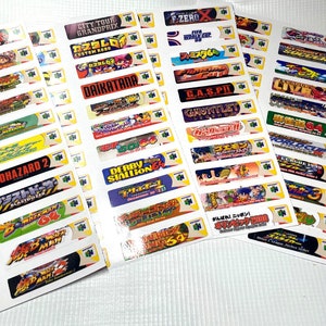 Japan Nintendo 64 N64 Sticker End Labels (for All 196 Custom Japan Game ...