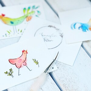 Watercolor Painting Chicken | Prints by Jen Star | Whimsical Art | Not ...