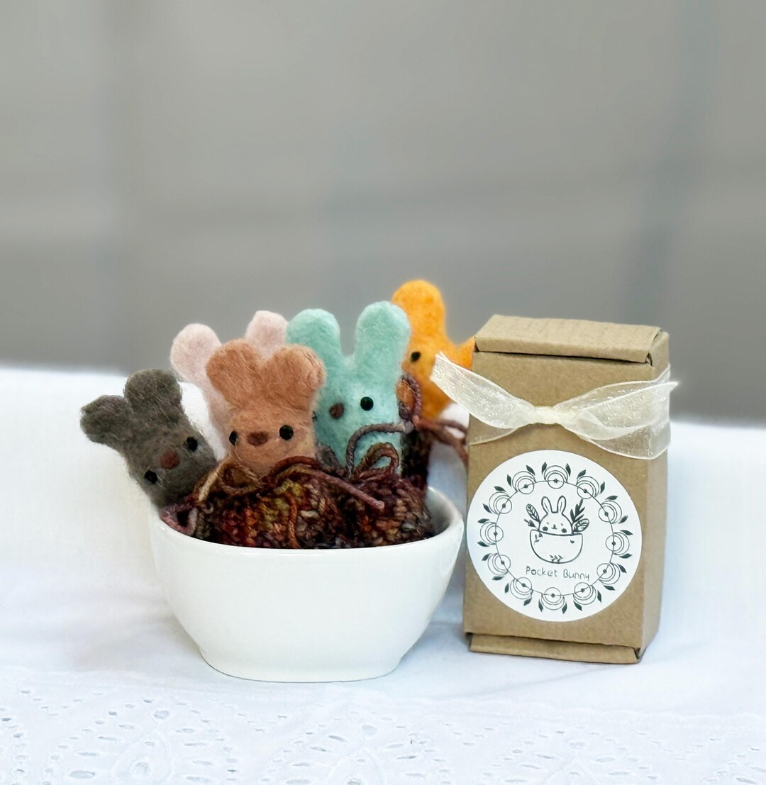 Pocket Bunny | Pocket Rabbit | Needle Felt Rabbit | 3" Tall | Pocket ...