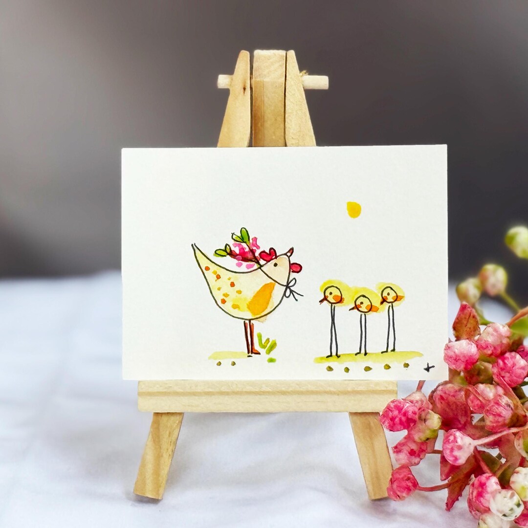 Watercolor Painting Chicken | Prints by Jen Star | Whimsical Art | Not ...