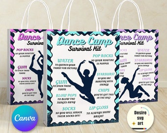 EDITABLE Dance Competition Survival Kit Printable Gift Bag - Etsy