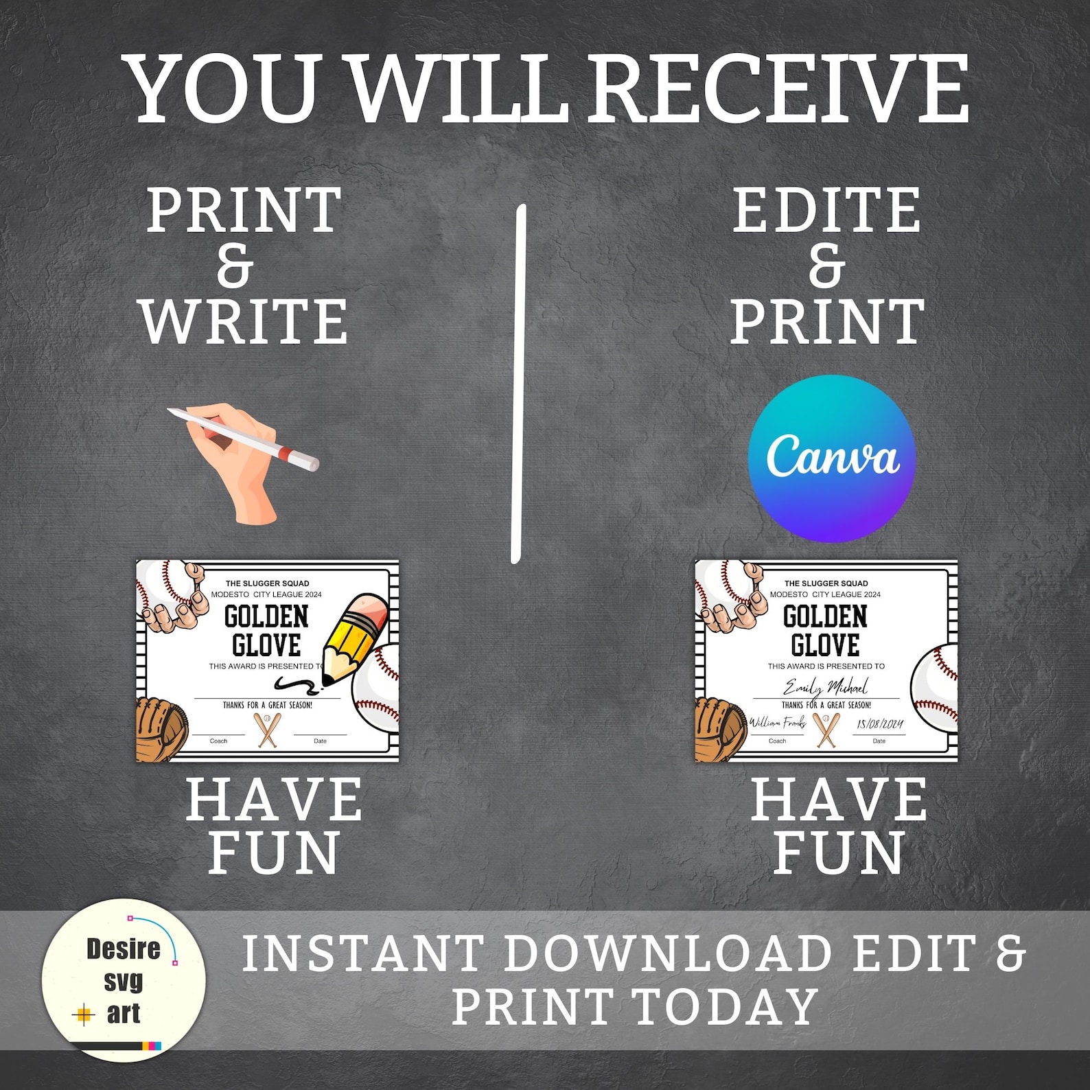 Ultimate Editable Baseball Awards Bundle | Editable Baseball Award ...