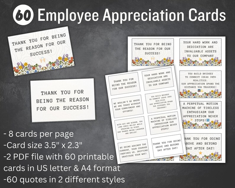 Employee Appreciation Cards, Printable Appreciation Card, Coworker Gift ...