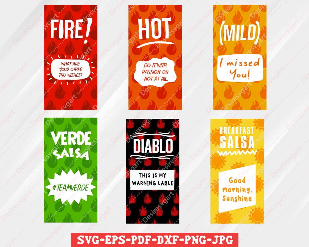 Taco Sauce Packets, Hot Sauce Bundle Svg, Hot Sauce Svg, Taco PNG ...