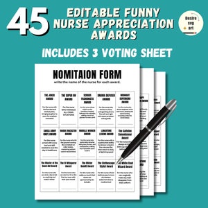 Funny Nursing Award Certificates Editable in Canva, Nurses Week ...