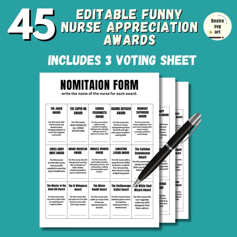 Funny Nursing Award Certificates Editable in Canva, Nurses Week ...