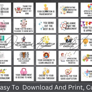 Gratitude Cards for Employees, Employee Appreciation Cards, Printable ...