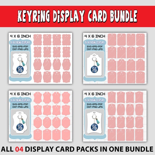 Keyring Display Card Bundle Keychain SVG Bundle Keychain - Etsy