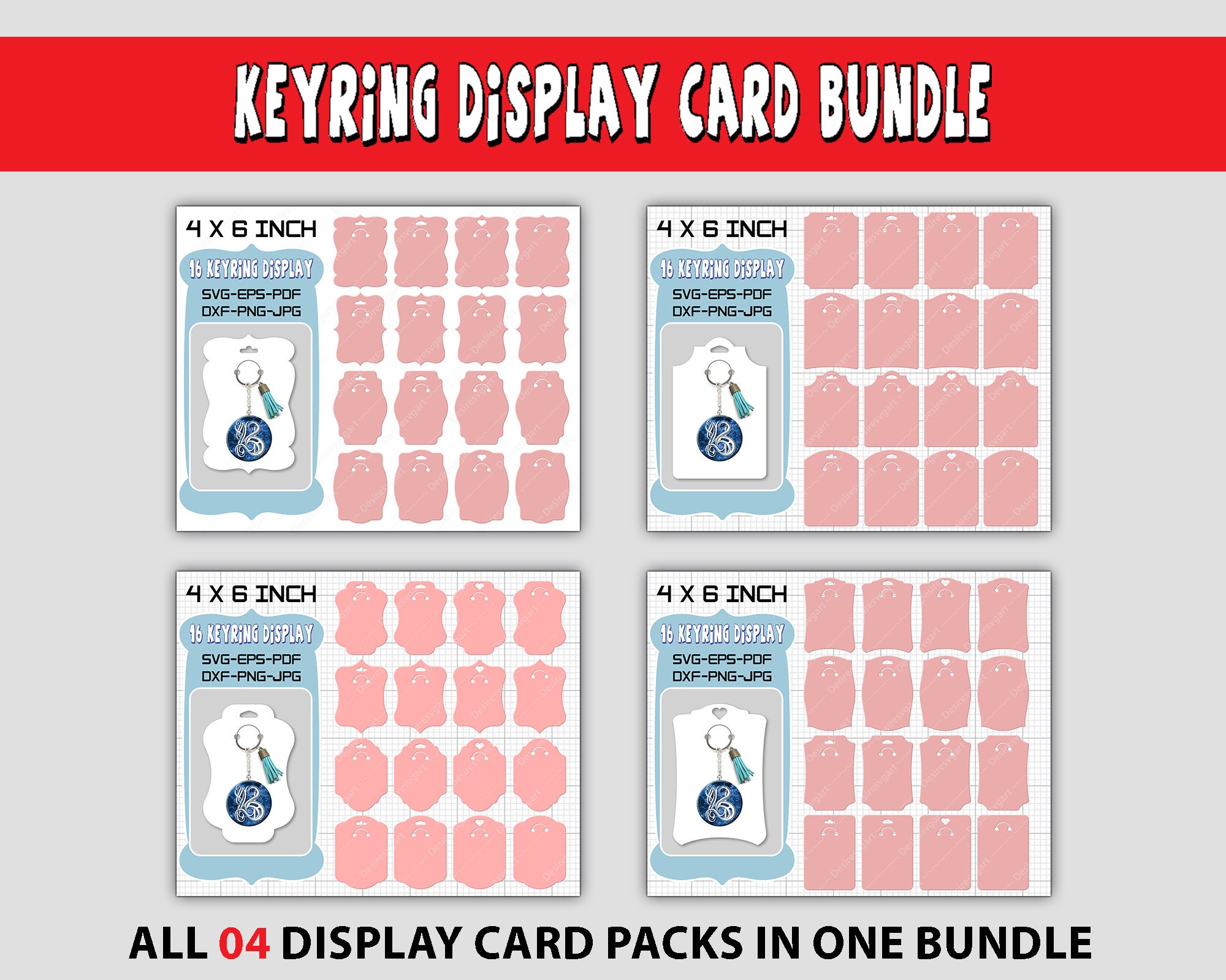 Keyring Display Card Bundle Keyring Card Svg Bundle Keychain - Etsy ...