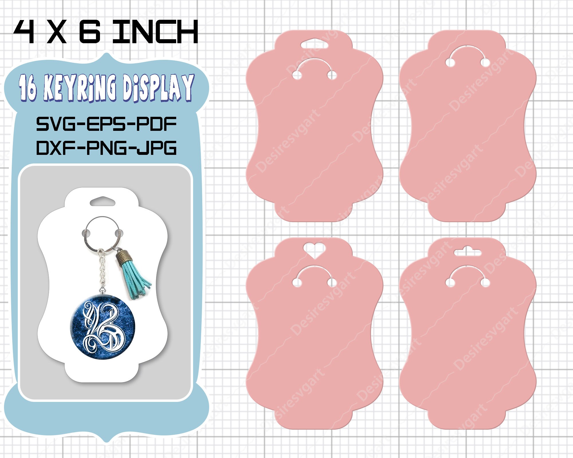 Keyring Display Card Template Keyring Display Card Svg - Etsy