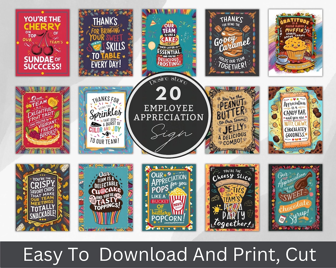 Employee Appreciation Tags, Printable Appreciation Tags, Coworker Gift ...