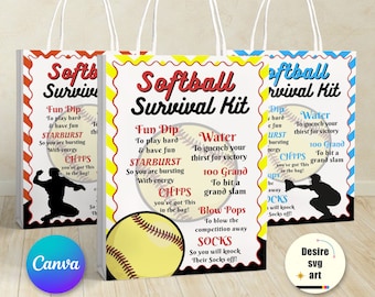 EDITABLE Volleyball Survival Kit Printable Gift Bag - Etsy