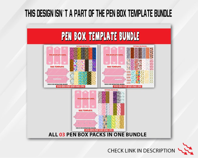 Pen Box Template Bundle, Custom Pen Box, Epoxy Pen Package, Epoxy ...