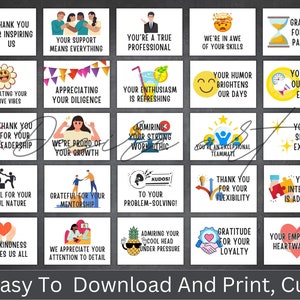 Gratitude Cards for Employees, Employee Appreciation Cards, Printable ...