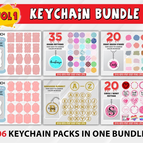 Keyring Display Card Bundle Keychain SVG Bundle Keychain - Etsy