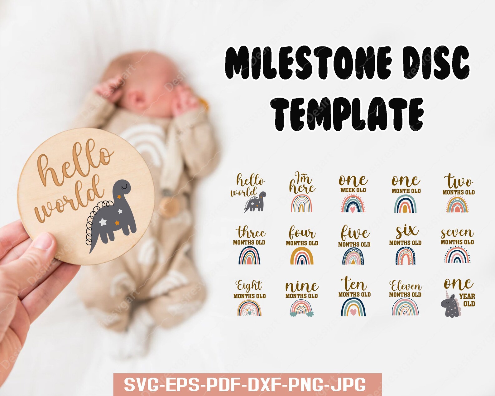 Baby Milestone SVG Milestone Discs Svg Baby Sign Svg Baby | Etsy