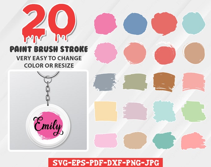 Paint Brush Stroke Svg, Paint Stroke Svg, Paint Splatter Svg, Keychain ...