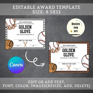 Ultimate Editable Baseball Awards Bundle | Editable Baseball Award ...
