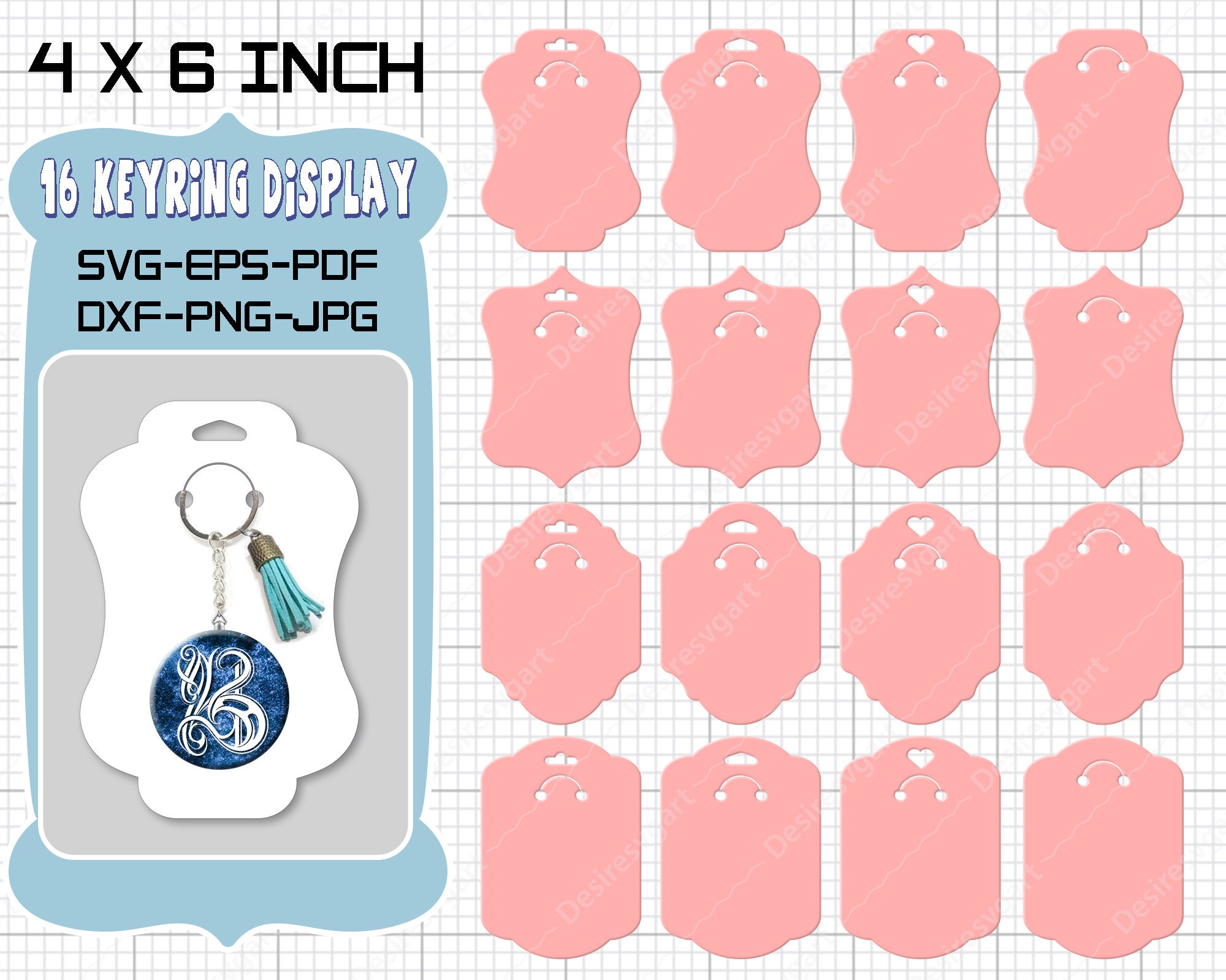 Keyring Display Card Bundle Keychain SVG Bundle Keychain - Etsy