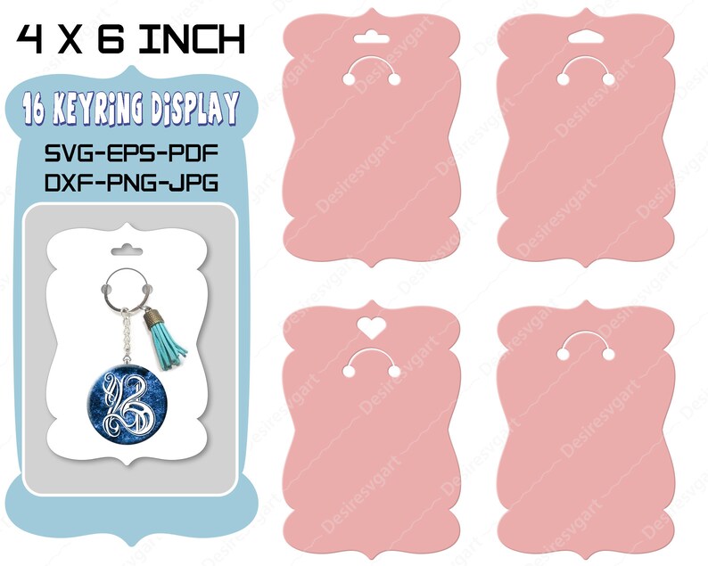 Keyring Display Card Template Keyring Display Card Svg - Etsy