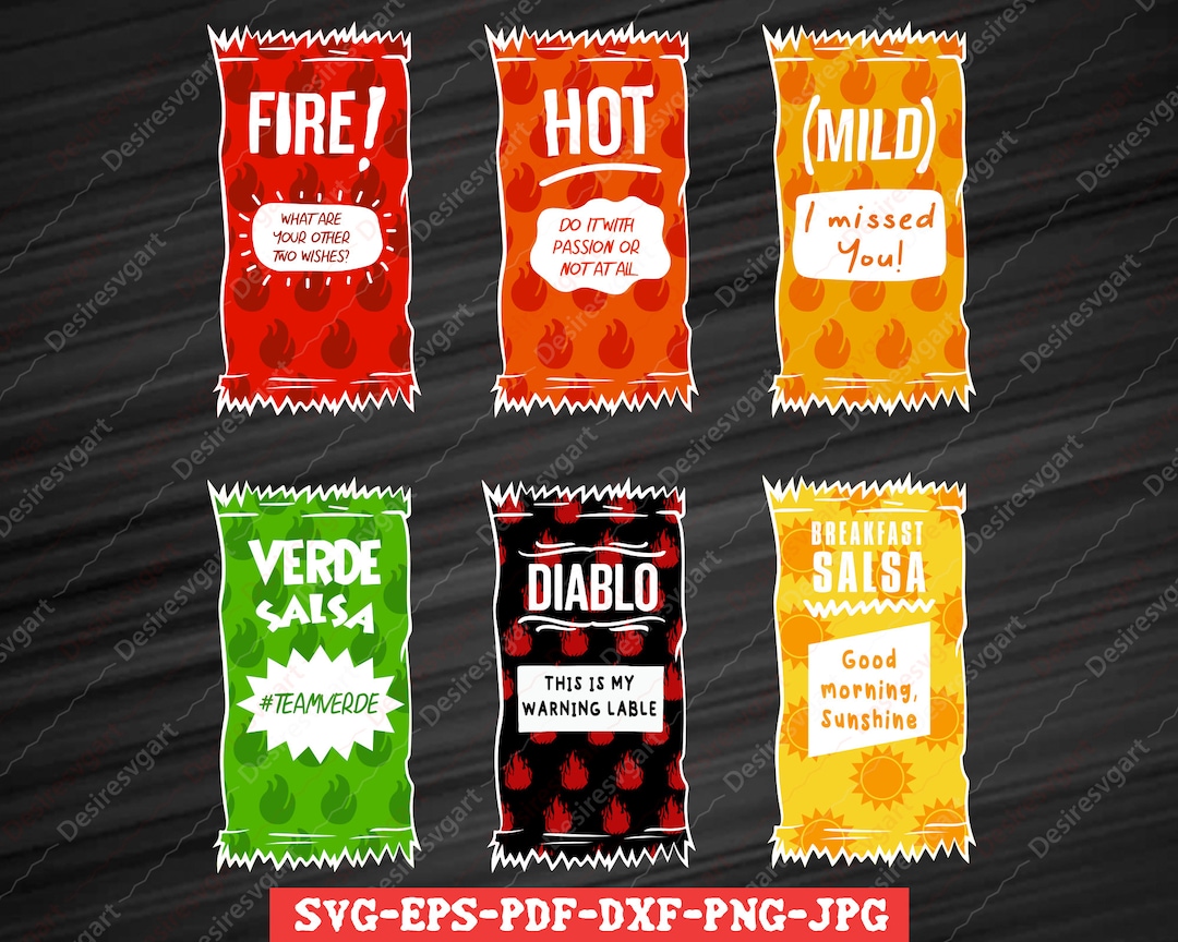Taco Sauce Packets, Taco Svg, Hot Sauce Bundle, Halloween Costume Svg ...
