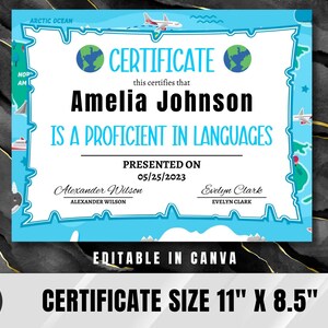 Editable School Certificates in Canva, Elementary Classroom Award ...