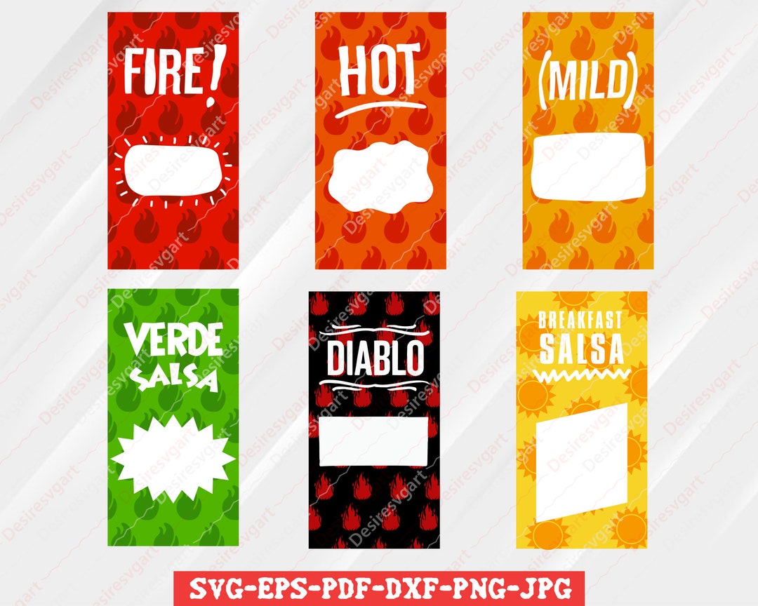 Taco Sauce Packets, Hot Sauce Svg Without Sayings, Taco Svg, Hot Sauce ...