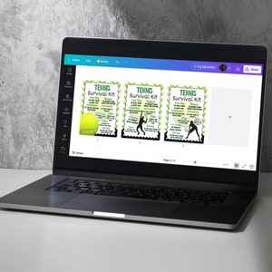 Tennis Survival Kit Printable Canva Editable Template, Gift Bag Idea ...