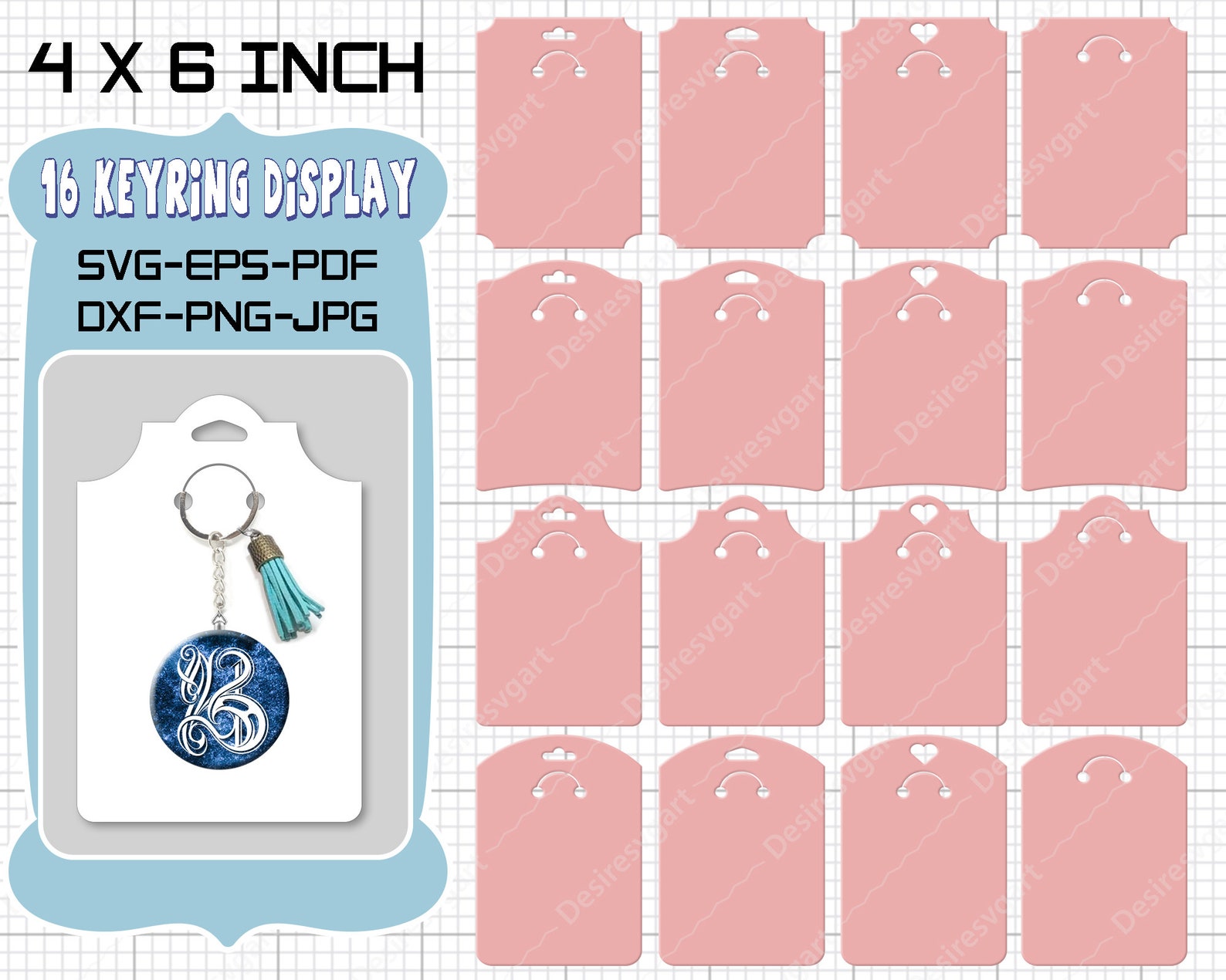 Keyring Display Card Bundle Keyring Card Svg Bundle Keychain - Etsy