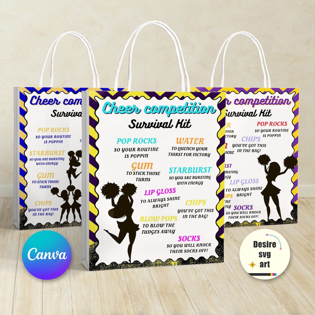 Cheer Competition Survival Kit Printable Canva Editable Template, Gift ...