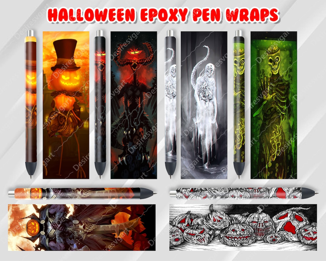 Halloween Pen Wraps, Horror Halloween Pen Wraps, Pen Wrap Waterslide ...