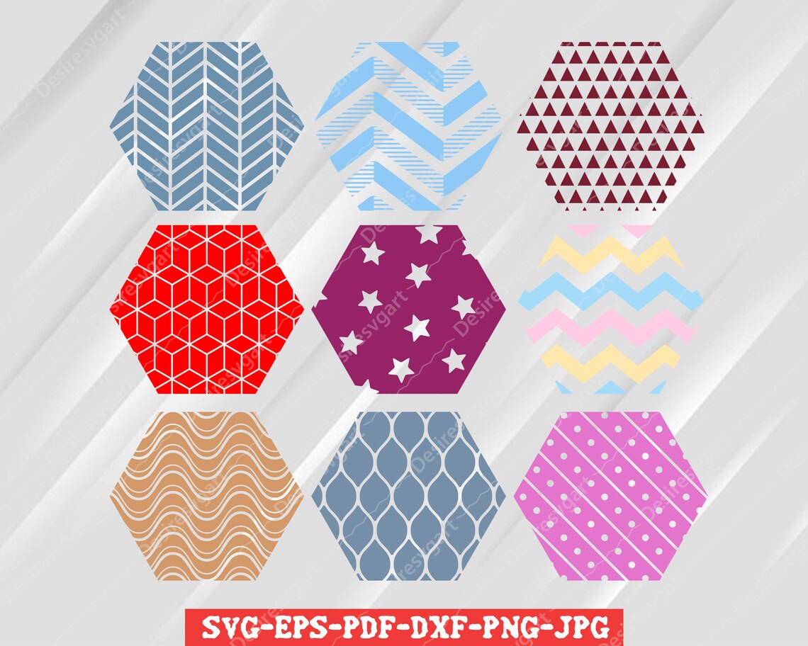 Hexagon Keyring Patterns Svg Hexagon Pattern Svg Keychain | Etsy