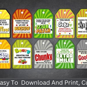 40 Employee Candy Bar Gift Tags | Employee Appreciation Tag | Staff ...