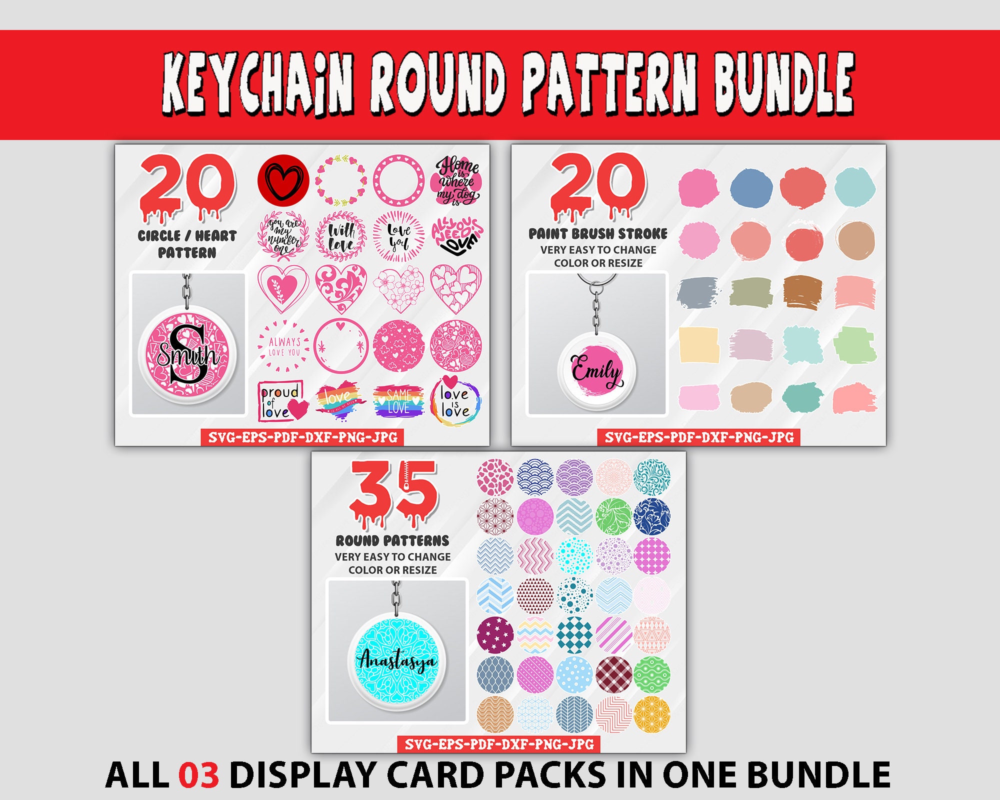 Keychain Pattern SVG Bundle Keychain Patterns Svg Circle | Etsy