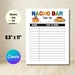 Taco Fiesta: Stylish Nacho Bar Sign up Sheet Template Printable for ...