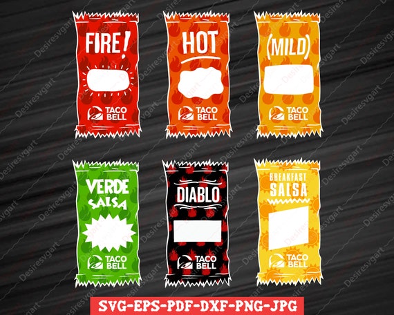 Taco Sauce Packets Hot Sauce Svg Without Sayings Taco Svg - Etsy